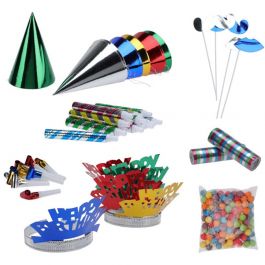 Feest Set - o.a. 10 feesthoedjes - 15 toeters